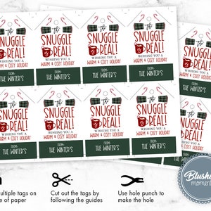 Christmas Gift Tags-the Snuggle is Real-secret Santa-white Elephant ...