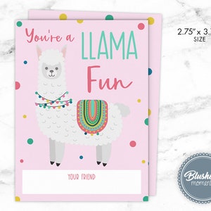 Editable Valentine's Day Card, Printable Valentine, You're a Llama Fun ...