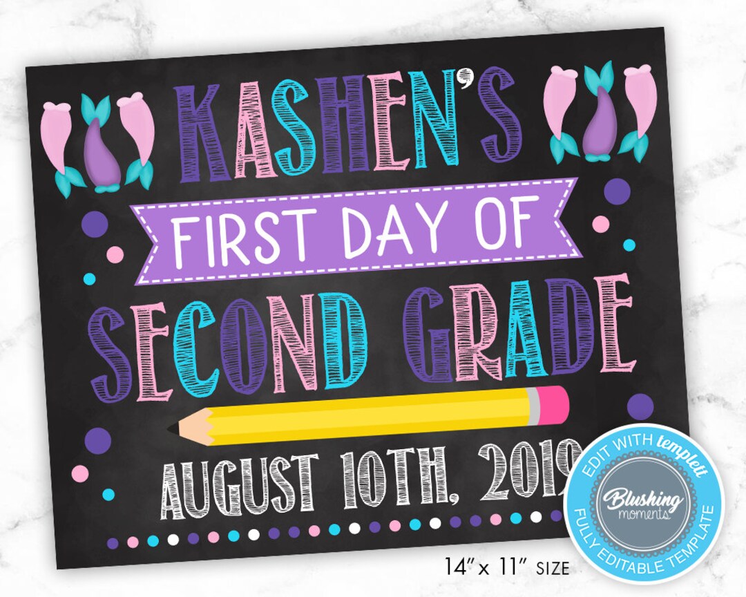 EDITABLE First Day of School Sign, Printable Back to School Sign ...