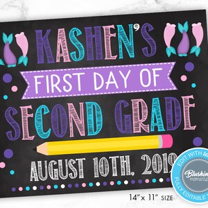 EDITABLE First Day of School Sign, Printable Back to School Sign ...