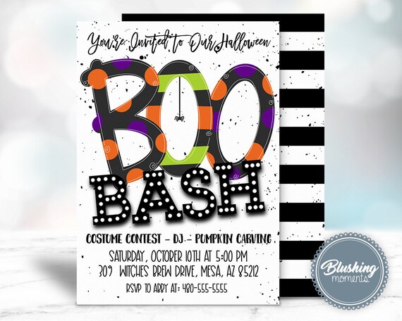 EDITABLE Boo Bash Invitation Halloween Invitations Ghost | Etsy