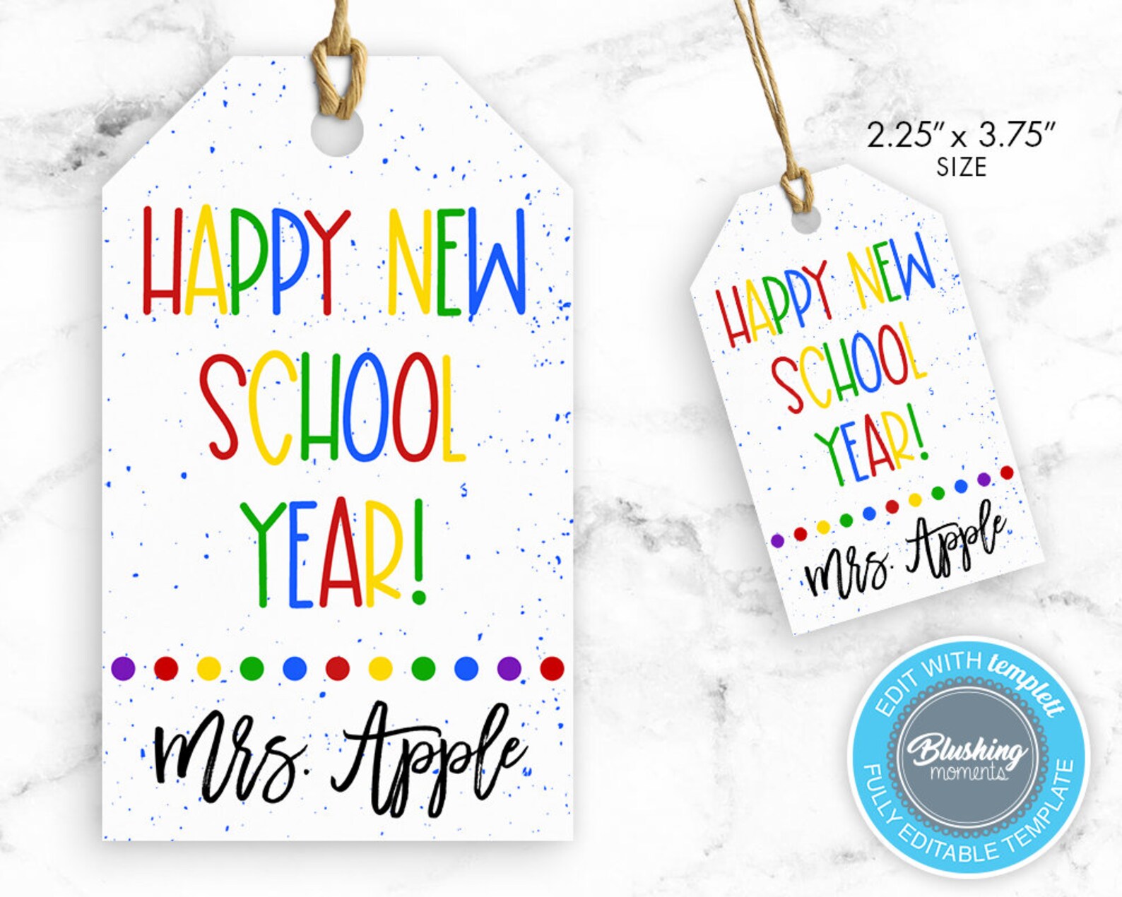 EDITABLE Back to School Printable School Gift Tags Teacher - Etsy