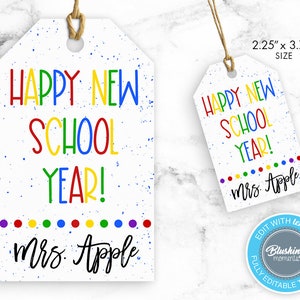 EDITABLE Back to School Printable, School Gift Tags, Teacher Printable ...