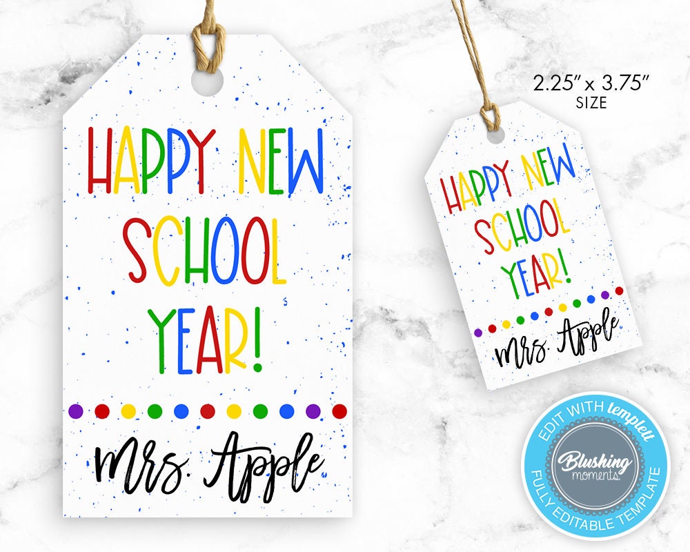 EDITABLE Back to School Printable School Gift Tags Teacher | Etsy