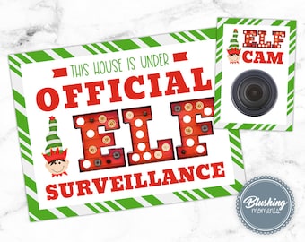 Christmas House is Under Elf Surveillance Sign Elf Cam Card - Etsy