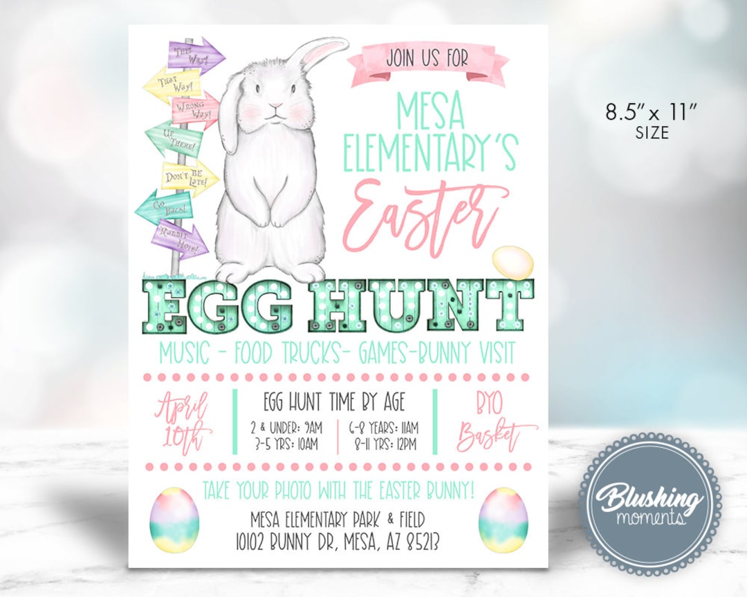 Editable Easter Egg Hunt Flyer, Easter Party, Easter Invitation, Kids ...