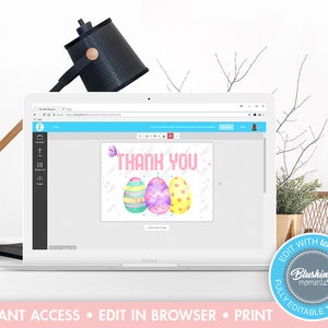 Easter Thank You Card, Printable Thank You Card, Easter Egg Thank You ...