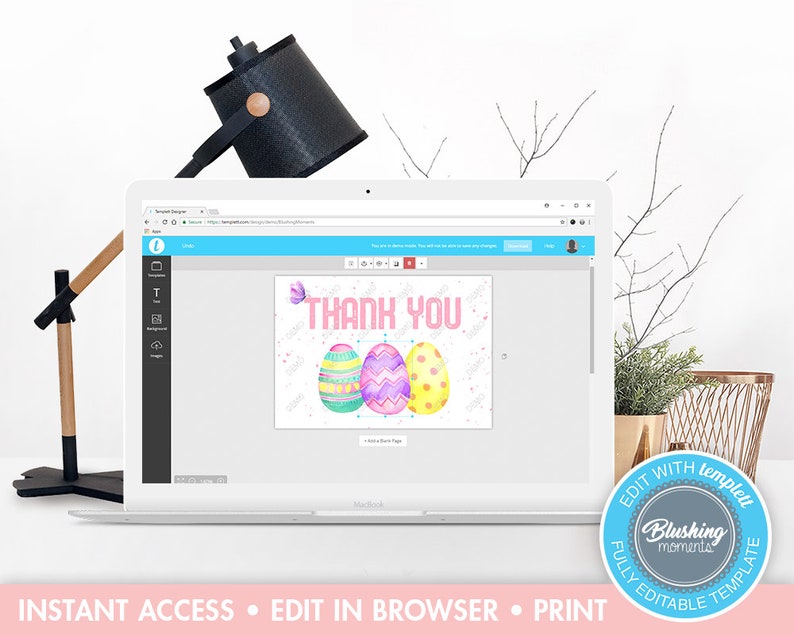 Easter Thank You Card, Printable Thank You Card, Easter Egg Thank You ...