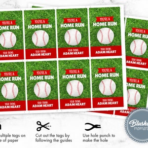 Baseball Valentine's Day Tags, Printable Valentine, Classroom School ...
