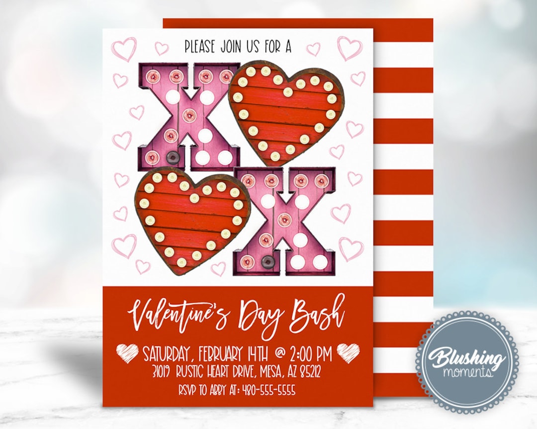 EDITABLE Valentines Day Invitation, Valentine's Day Party, XOXO, School ...