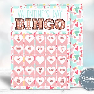 Valentine's Day BINGO Cards Printable, Editable Bingo Game Boards ...