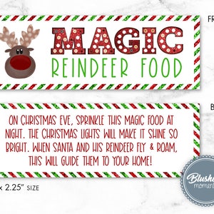 EDITABLE Magic Reindeer Food Treat Bag Topper, Christmas Bag Toppers ...