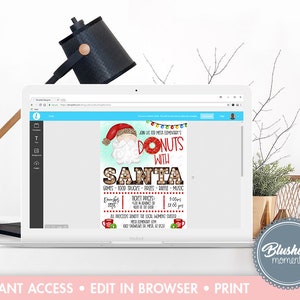 EDITABLE Donuts With Santa Flyer, Donuts With Santa Invitation, Kids ...