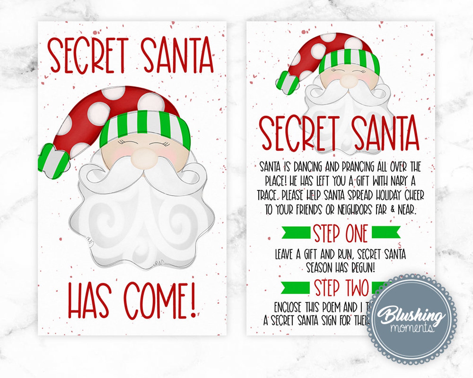 SECRET SANTA Printable-christmas Game-secret Santa Activity for ...