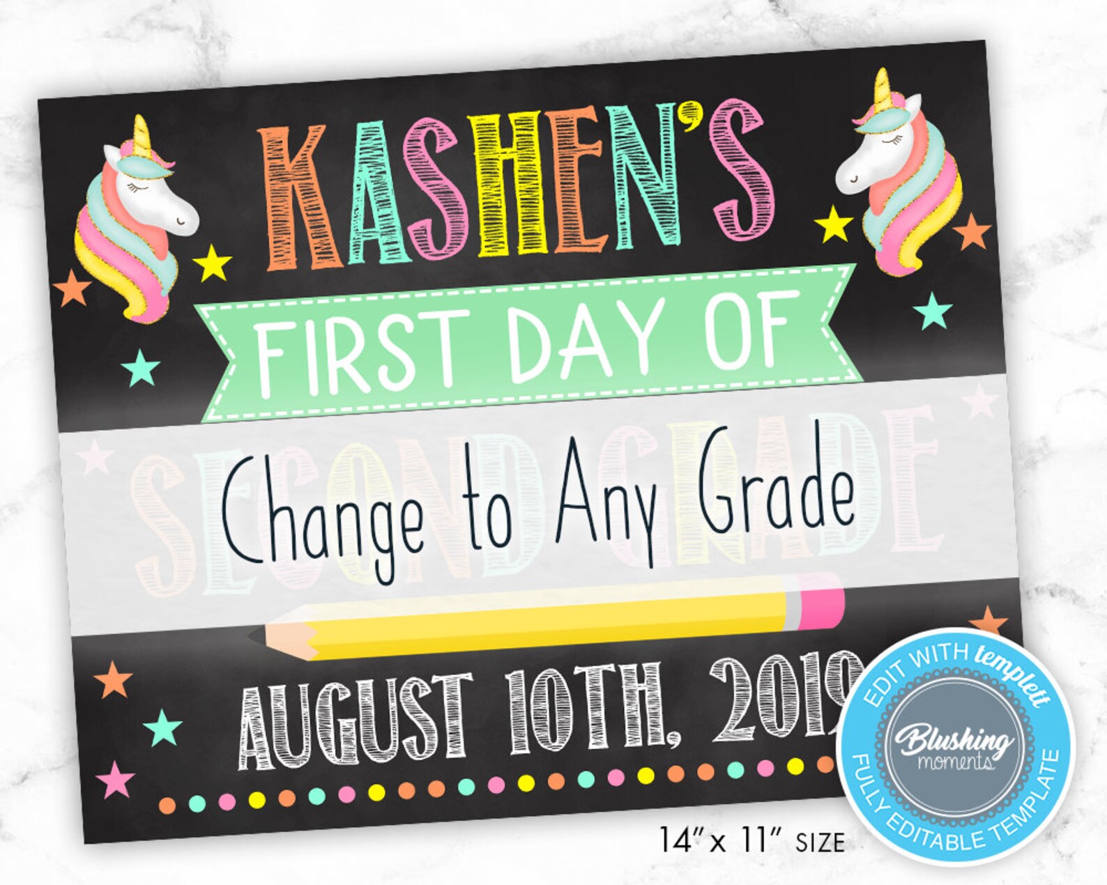 EDITABLE First Day of School Sign, Printable Back to School Sign ...