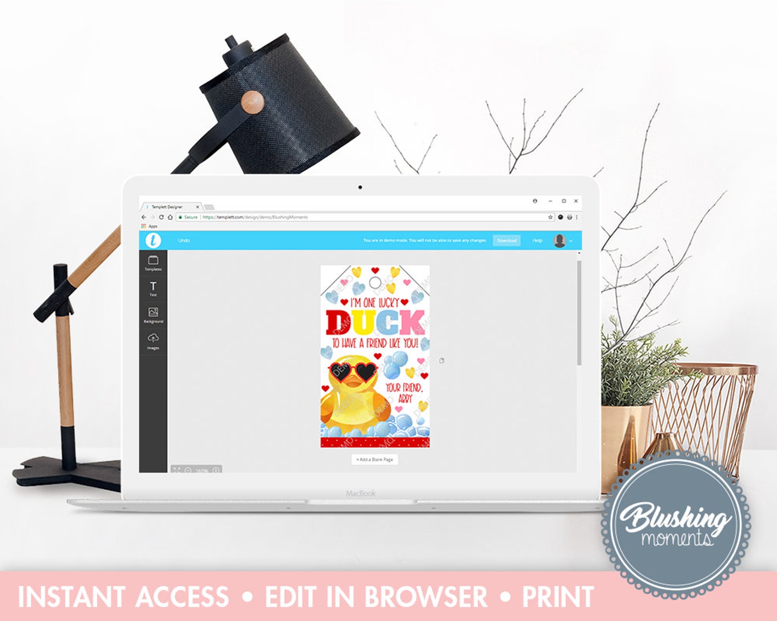 Lucky Duck Valentine's Day Tags, Printable Valentine, Classroom School ...