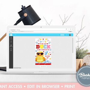 Lucky Duck Valentine's Day Tags, Printable Valentine, Classroom School ...