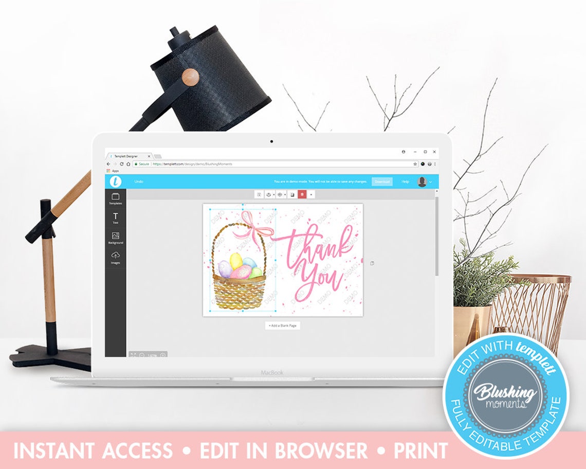 Easter Thank You Card, Printable Thank You Card, Easter Basket Thank ...