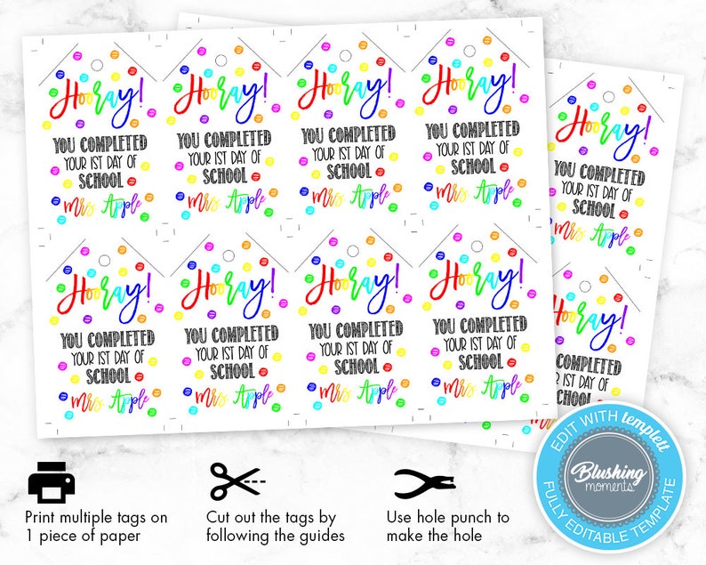 EDITABLE Back to School Printable School Gift Tags Teacher - Etsy