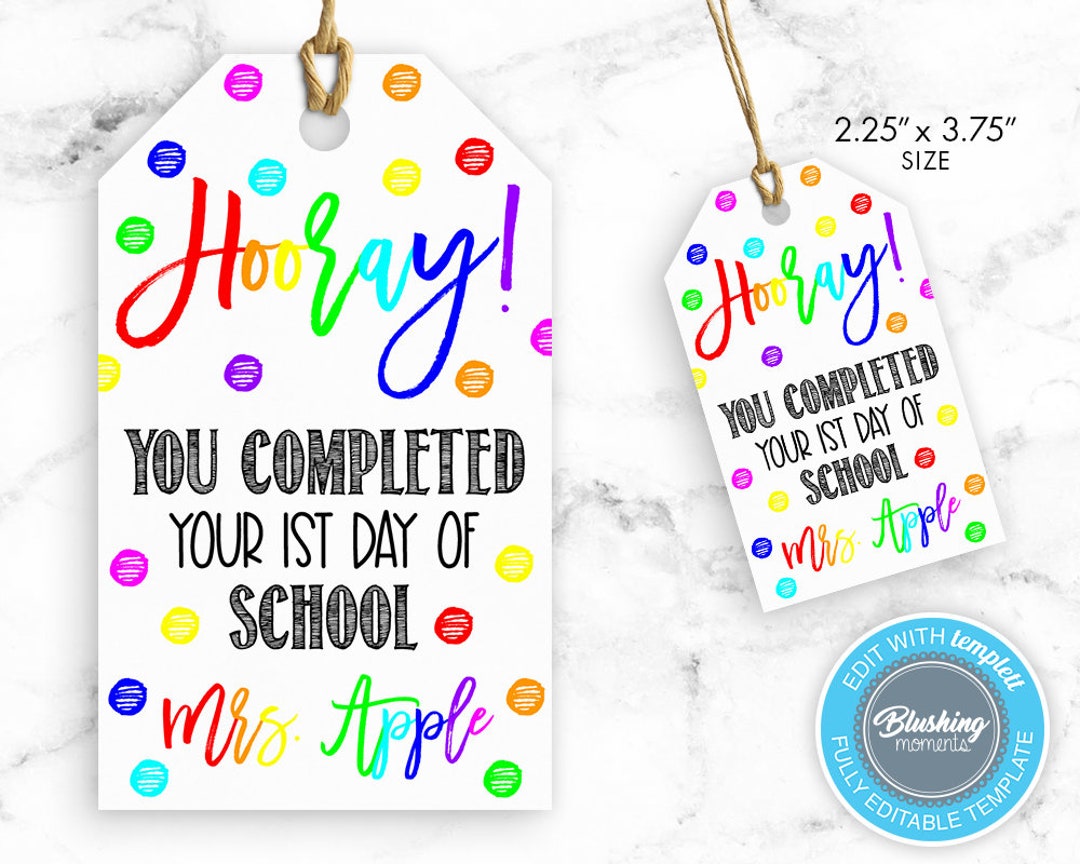 EDITABLE Back to School Printable School Gift Tags Teacher - Etsy
