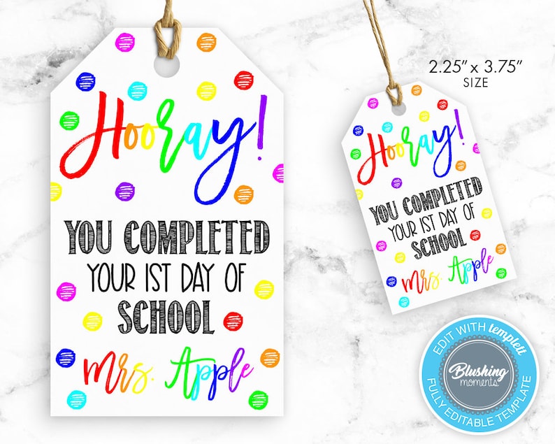 EDITABLE Back to School Printable School Gift Tags Teacher - Etsy