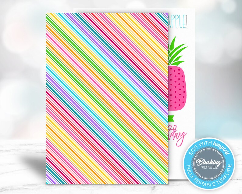 EDITABLE Pineapple Invitations Luau Invitation Tropical | Etsy