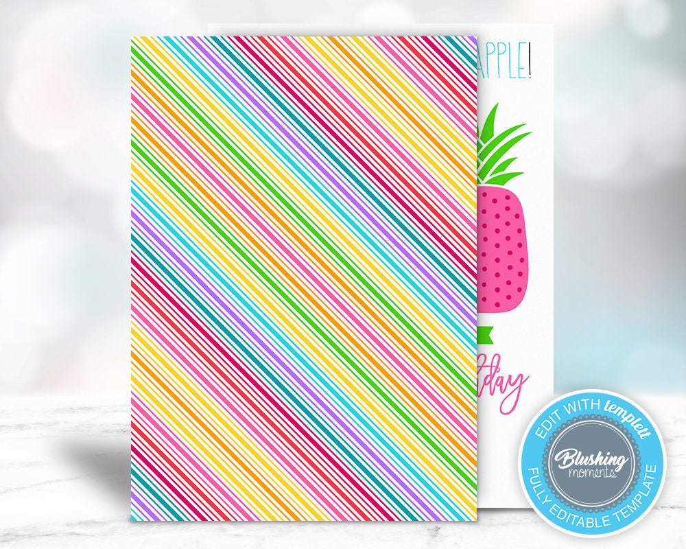 EDITABLE Pineapple Invitations Luau Invitation Tropical | Etsy