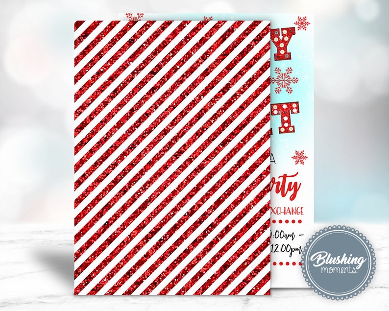 EDITABLE Christmas Party Invitation, Merry and Bright Invite, Christmas ...