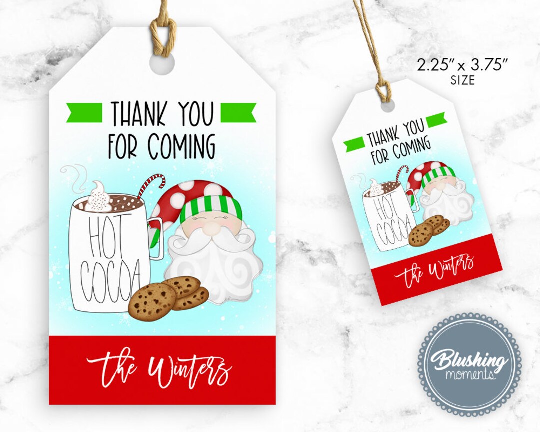 EDITABLE Christmas Hang Tags, Thank You Tag, Christmas Party Favor, Hot ...