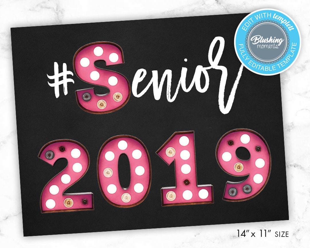 EDITABLE Senior First Day of School Sign Printable Back to - Etsy