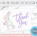 Easter Thank You Card, Printable Thank You Card, Easter Bunny Thank You ...