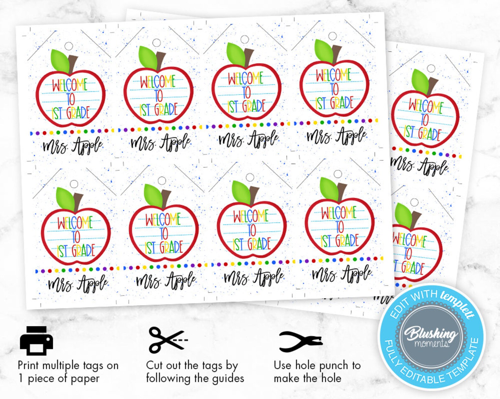 EDITABLE Back to School Printable School Gift Tags Teacher | Etsy