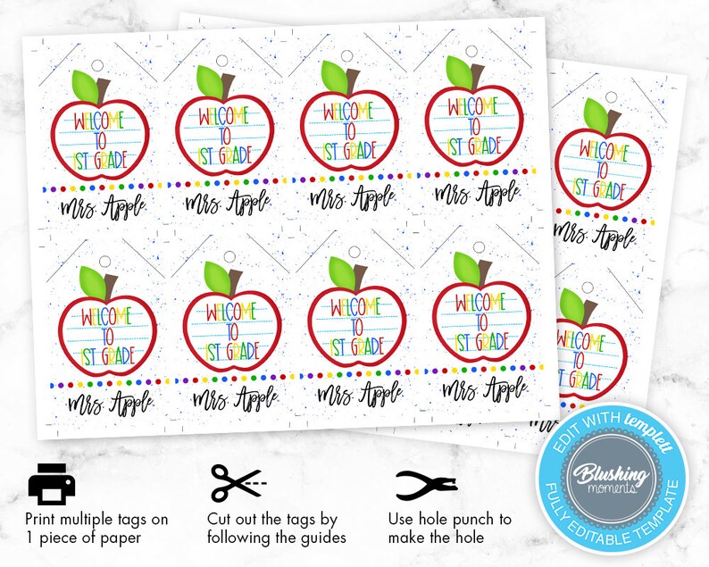 EDITABLE Back to School Printable School Gift Tags Teacher | Etsy