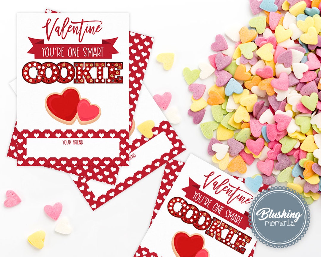 Editable Valentine's Day Tag, Printable Valentine, You're One Smart ...