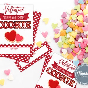 Editable Valentine's Day Tag, Printable Valentine, You're One Smart ...