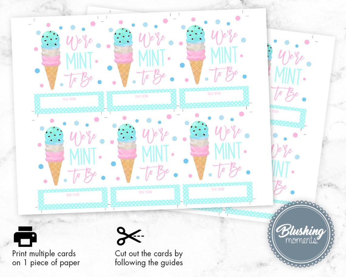 Editable Valentine's Day Card, Printable Valentine, We're Mint to Be ...