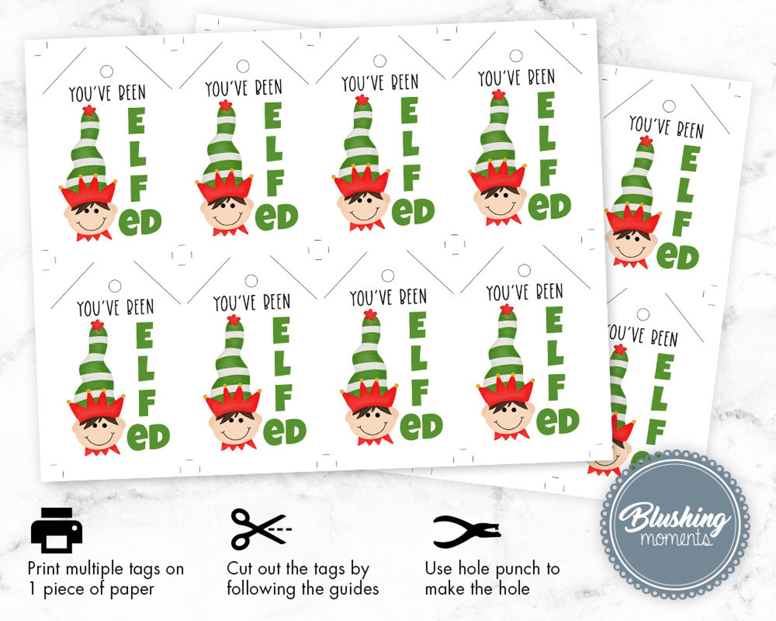 EDITABLE You've Been Elfed Hang Tag Elf Printable Elf - Etsy