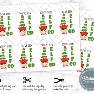 EDITABLE You've Been Elfed Hang Tag, Elf Printable, Elf Gift Tag, Elf ...