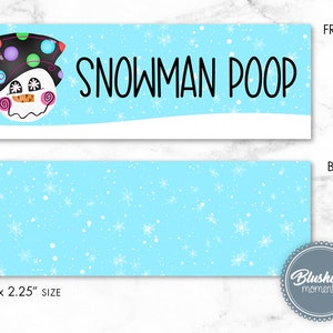 EDITABLE Snowman Poop Treat Bag Topper, Christmas Bag Toppers, Snowman ...