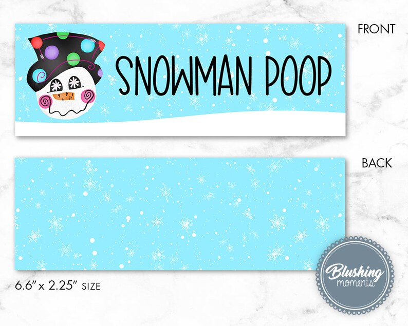 EDITABLE Snowman Poop Treat Bag Topper Christmas Bag Toppers - Etsy