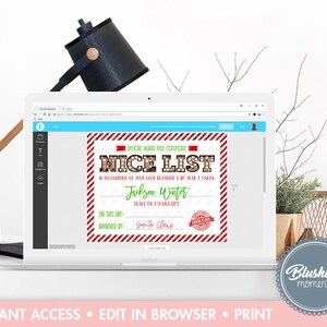 EDITABLE Santa Letter & Nice List Certificate, North Pole Santa Claus ...