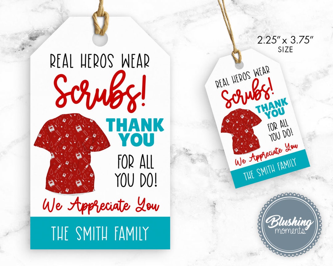 EDITABLE Nurse Appreciation Gift Tag, Thank You Frontline & Essential ...