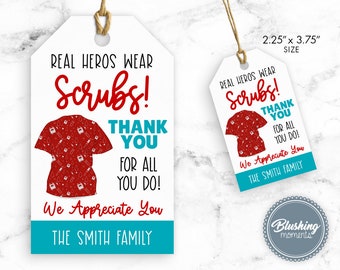 EDITABLE Nurse Appreciation Gift Tag, Thank You Frontline & Essential ...