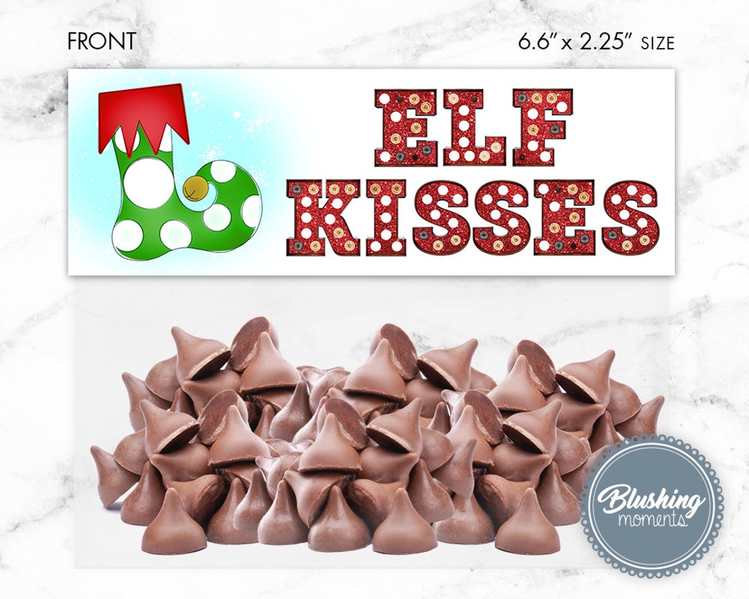 EDITABLE ELF Kisses Treat Bag Topper, Christmas Bag Toppers, ELF Party ...
