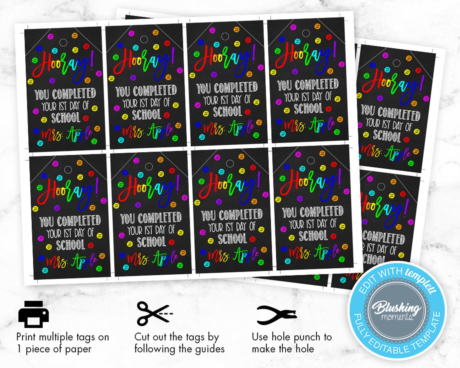 EDITABLE Back to School Printable School Gift Tags Teacher - Etsy