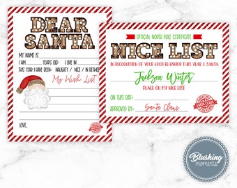 Editable Santa Nice List Certificate, Self Editing Santa Claus Activity ...