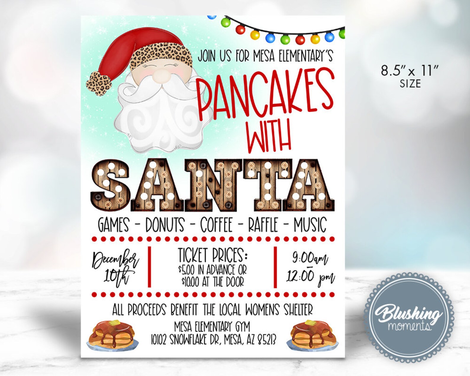 EDITABLE Pancakes With Santa Flyer, Breakfast With Santa Invitation ...