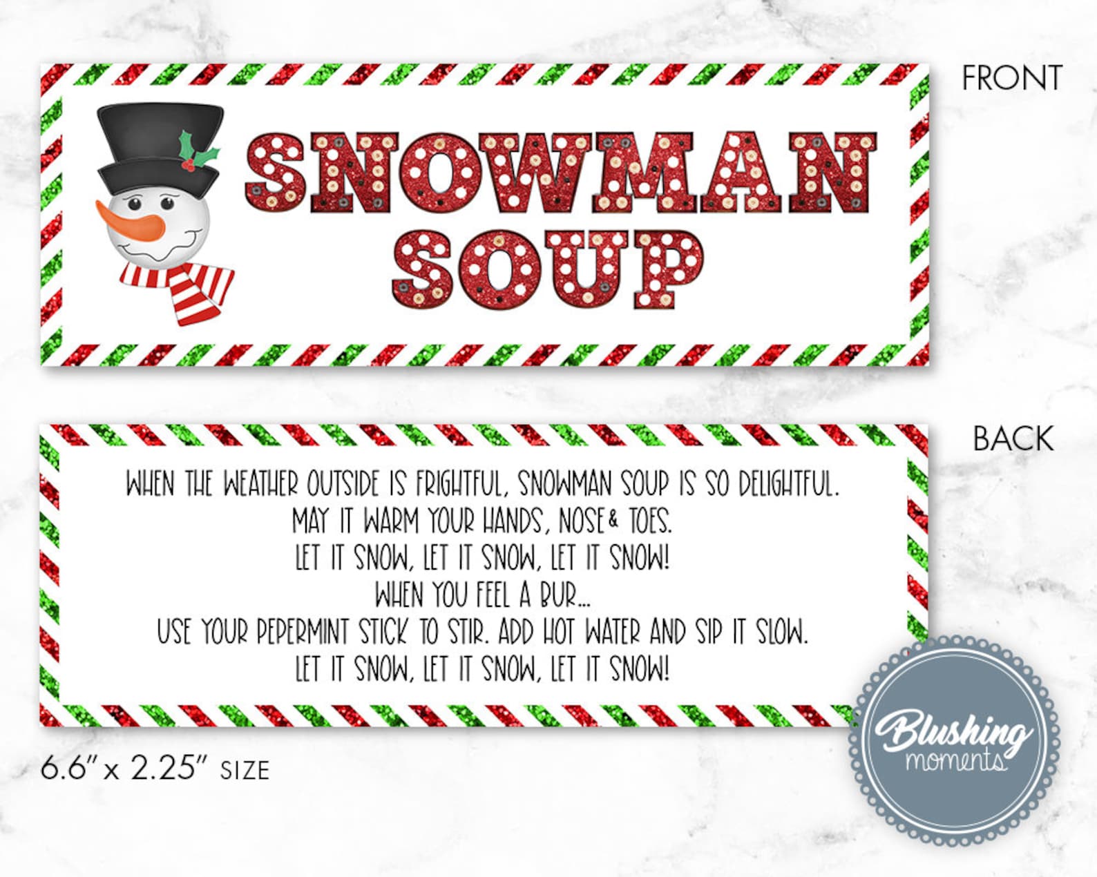 EDITABLE Snowman Soup Treat Bag Topper Christmas Bag Toppers | Etsy