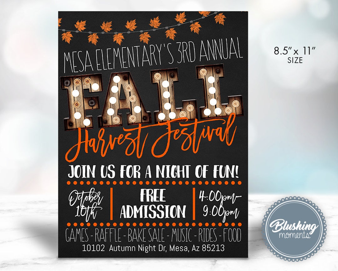 EDITABLE Fall Event Flyer, Fall Harvest Festival, Fall Carnival, Fall ...