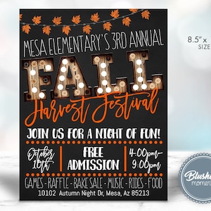 EDITABLE Fall Event Flyer, Fall Harvest Festival, Fall Carnival, Fall ...